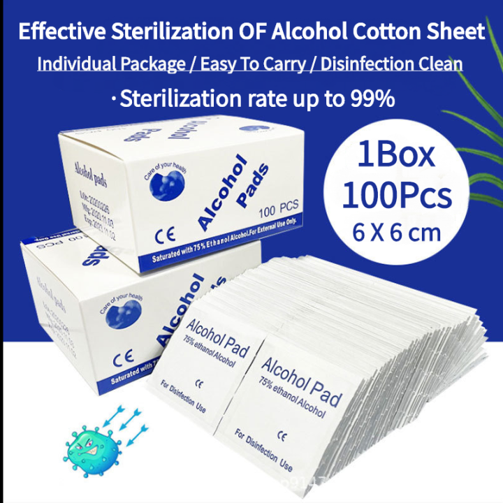 100Pcs Alcohol Pad Disposable alcohol cotton cleaning cotton alcohol ...
