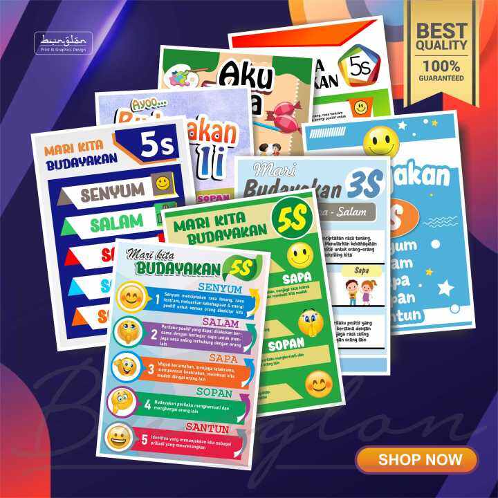 Poster Edukasi, Poster 3S, 4S dan 5S | Lazada Indonesia