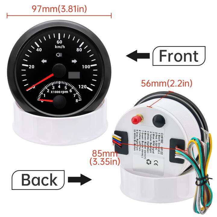85MM GPS tachometer with 8000RPM tachometer, universal motorcycle ...