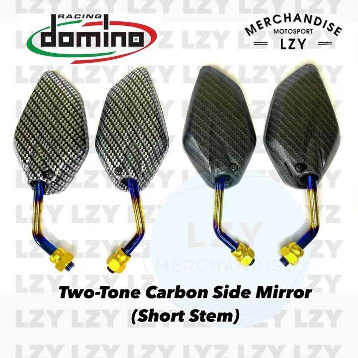 Domino Titanium Two Tone Carbon Short Stem Thai Side Mirror Motorcycle ...