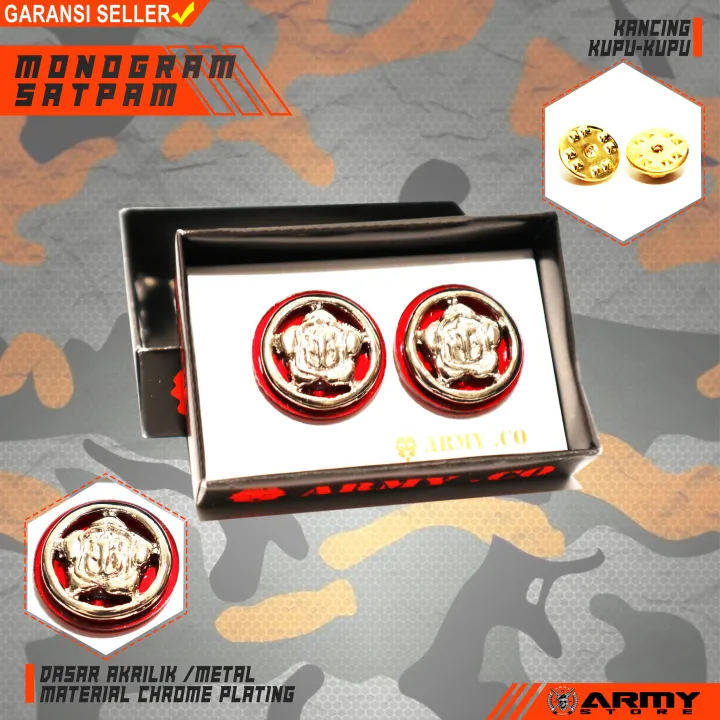 monogram satpam / pin kerah satpam silver dasar akrilik | Lazada Indonesia