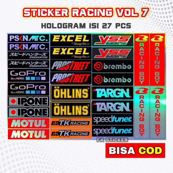 Stiker Racing Pack Sticker Racing Hologram Stiker Sponsor Stiker Helm ...