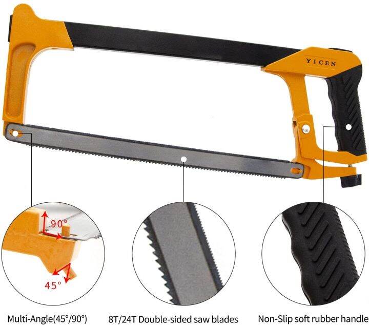 12 Inch Hacksaw Frame,Multi-Purpose Hacksaw Frame Set With 7 Different ...
