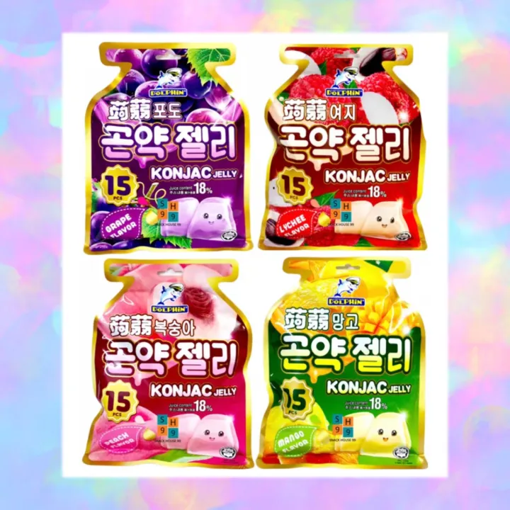 Dolphin KONJAC Jelly เจลลี่บุก เยลลี่บุก (LYCHEE, GRAPE, PEACH, MANGO Flavor) ลิ้นจี่ องุ่น พีช ...