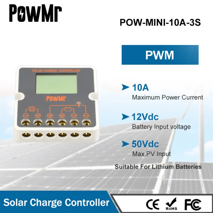 PowMr 10A PWM Solar Charge and Discharge Controller Mini Solar Street ...