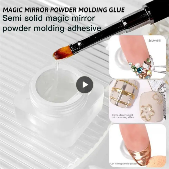 Luxe | 3D Edge Semi Solid Molding Adhesive Uv Soak Off Mirror Powder Manicure Semi-solid Model ...