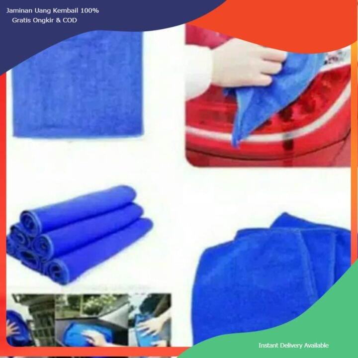 Kain lap microfiber 30 cm x 30 cm biru | Lazada Indonesia