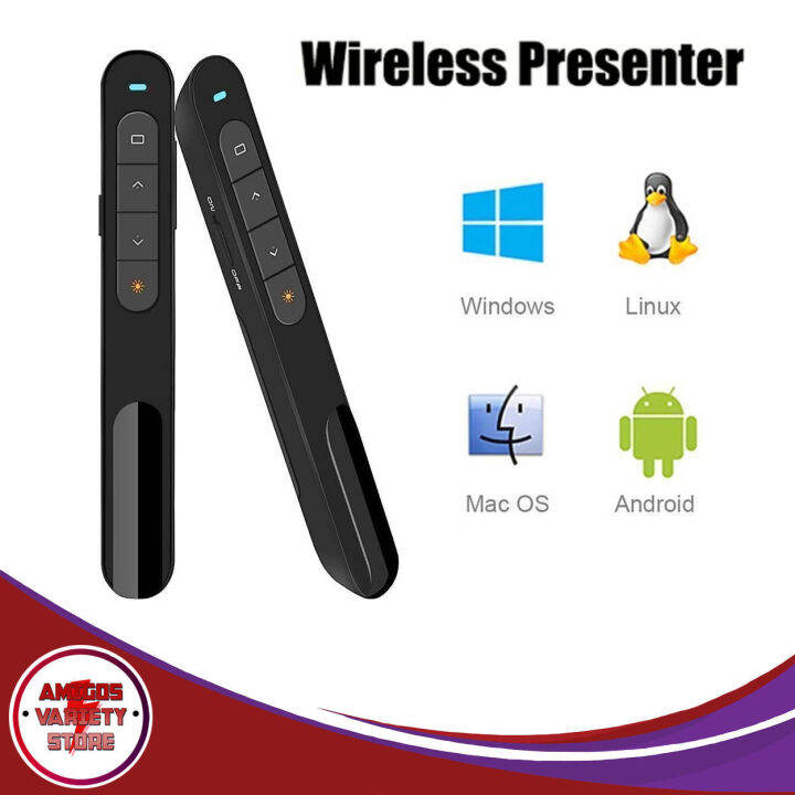 Wireless Presenter, 2.4Ghz USB Wireless Presenter Red Laser Pointer PPT Remote Control for ...