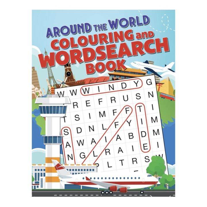 Around the World Colouring & Word Search Fun Activity Book for Kids 48 ...