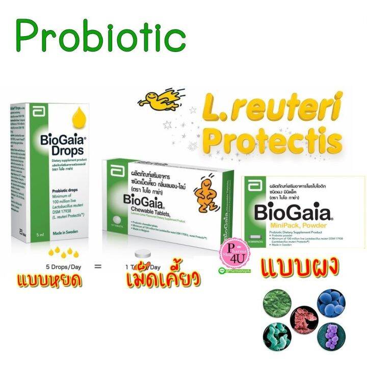 🥑แท้นาจา🥑 BioGaia Chewable Tablets ไบโอกาย่า (ชนิดเคี้ยว/แบบหยด /แบบผง ...