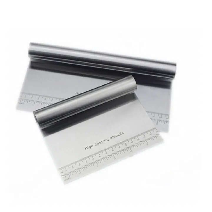 Stainless Steel Dough Cutter Pastry Bench Scraper with Measuring Scale ...