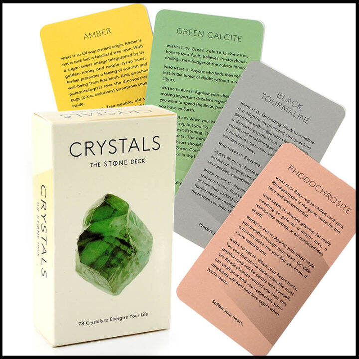 78 Sheets Crystals The Stone Tarot Decks Divination Oracle Tarot Deck ...