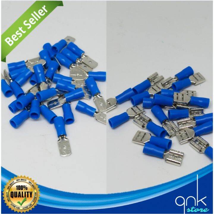 1 Set Skun Kabel Insulated 1 Set Male Female Per 5 Pcs (BIRU ...