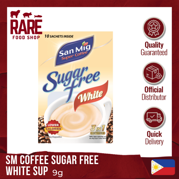 SAN MIGUEL COFFEE SUGAR FREE WHITE SUP 9g (10 Sachets) | Lazada PH