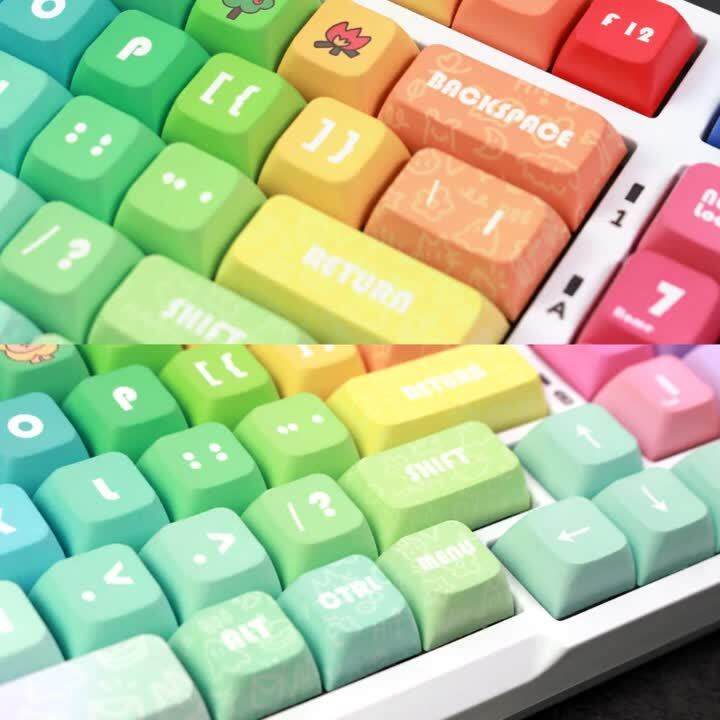 Keycaps 133PCS Rainbow Keycaps XDA Full Set Keycap DyeSubbed Thick PBT ...