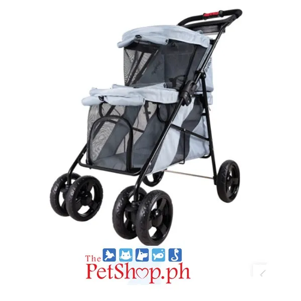 Ibiyaya Double Decker Pet Bus Stroller Silver Gray | Lazada PH
