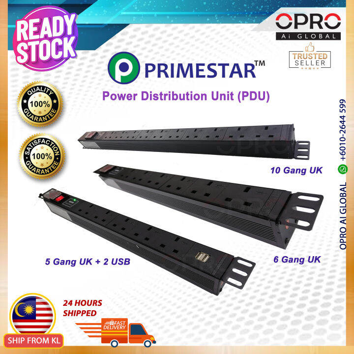Primestar PDU Sirim Surge / Lightning Protection 19inch Server Rack PDU ...