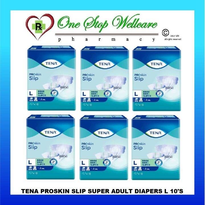 TENA PROSKIN SLIP SUPER ADULT DIAPERS (L) 10'S (6 PACKET) | Lazada