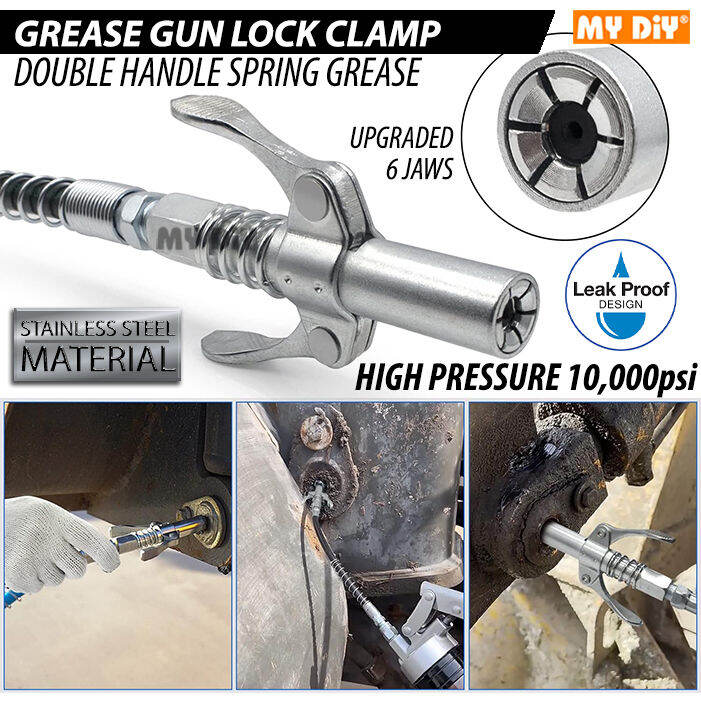 MYDIYHOMEDEPOT - STAINLESS STEEL HIGH PRESSURE GREASE GUN LOCK CLAMP ...