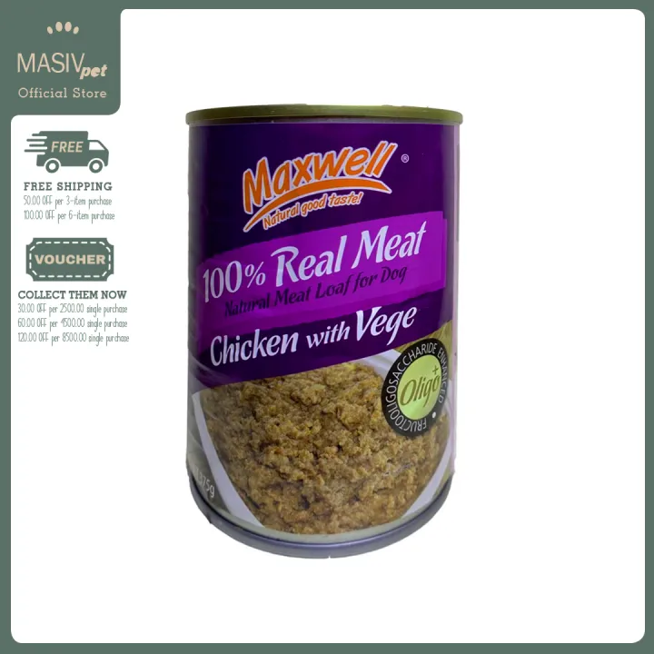 Maxwell 100% Real Meat Chicken With Vege Can | Dog Wet Food 375g | Canine | Lazada PH