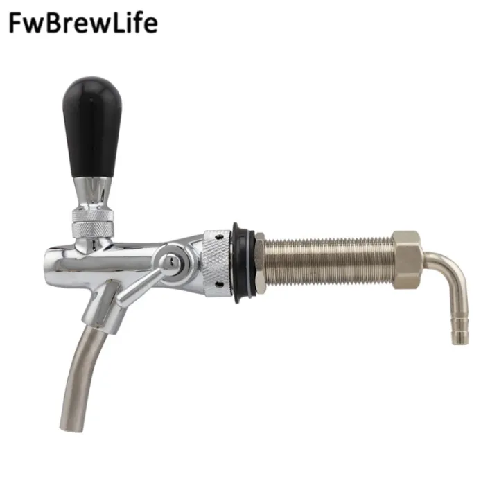 Adjustable Beer Tap With 4Inch Shank Chrome Plating Flow Control Beer ...