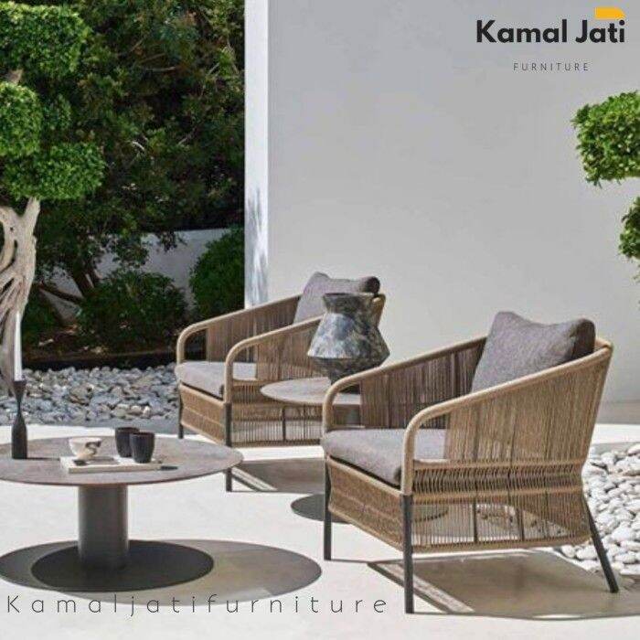 kursi teras besi kombinasi tali rope standar expor, kursi tamu modern ...