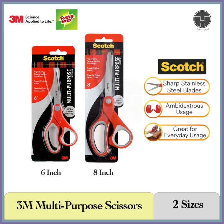 [TeoHin] 3M Scotch Multi Purpose Scissors, Gunting Tajam, 6 Inch, 8 ...
