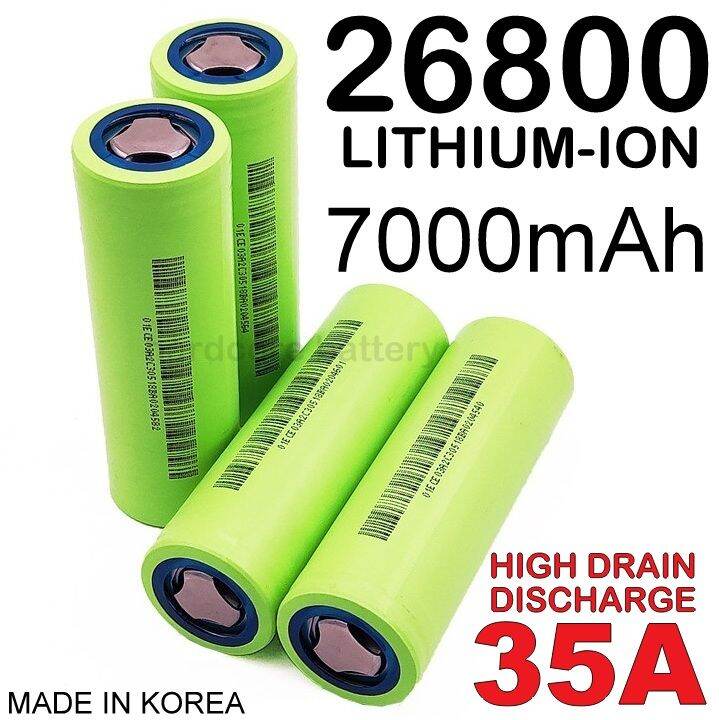 Actual capacity 26800 3.7V Li ion Lithium 7000mAh Rechargeable Battery ...