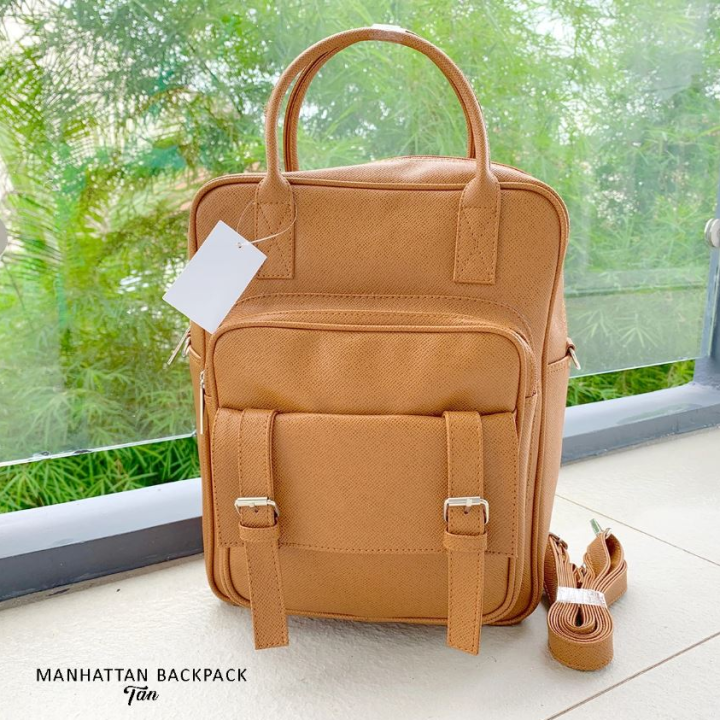 Manhattan 3in1 Lady Teen Backpack / Handbag / Shoulder Bag (Tan ...