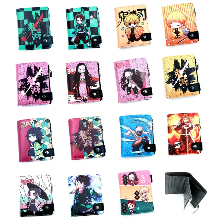 Anime Demon Slayer Kimetsu No Yaiba Soft Button Wallet Kamado Tanjirou ...