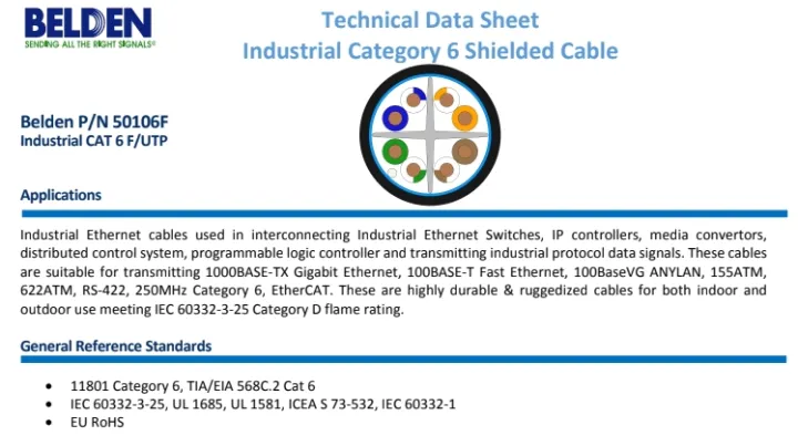 belden CAT6 industrial outdoor shielded ethernet cable 10meters | Lazada PH
