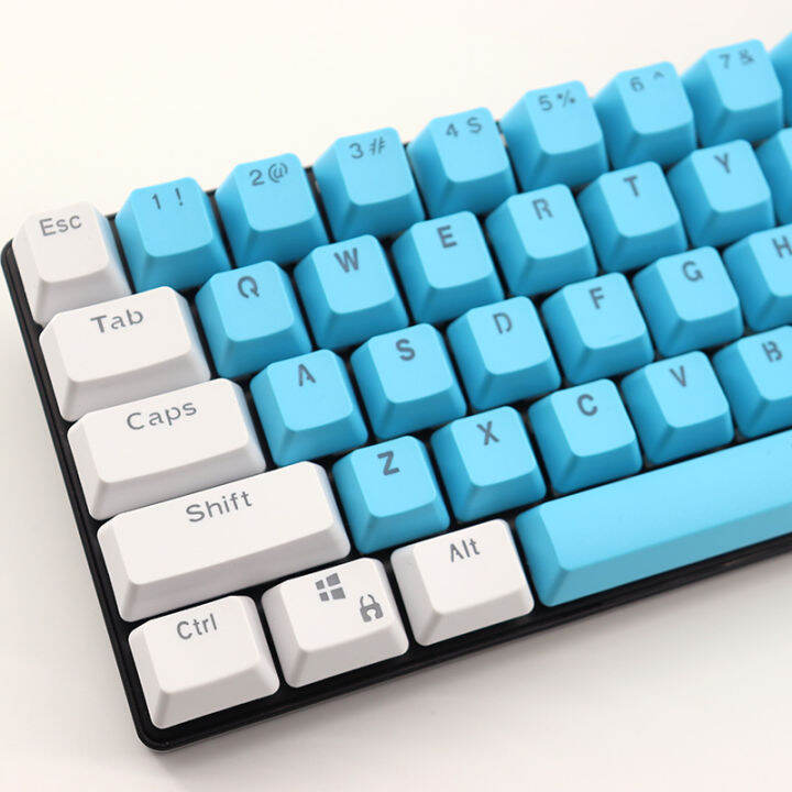 +106 Keys Blue White Keycaps PBT Specials Keycaps Keycap Backlit Two ...