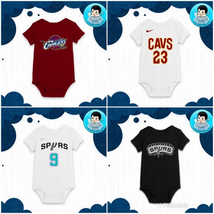 Customized NBA Prints on Baby Onesie (Cavaliers, Spurs) | Lazada PH