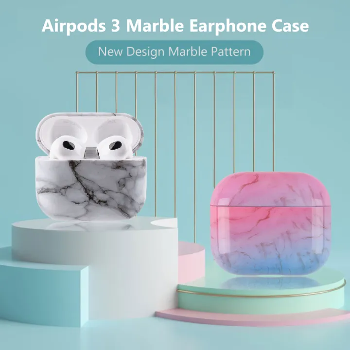 3Tech Mall Marblingหูฟังเคสป้องกันแข็งเคสแบตสำรองสำหรับApple AirPods 2/ ...