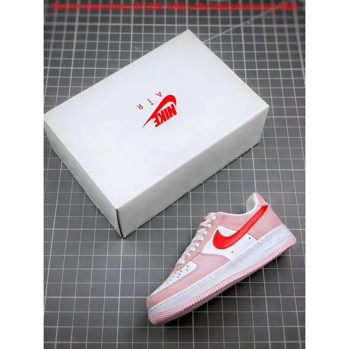 (HY)(HFF1996) NIKE AIR Force 1 07 QS Valentines Day Pink Red Sports ...