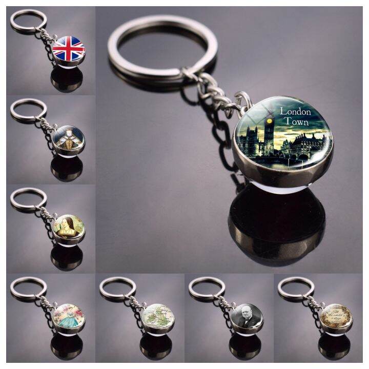 British Keychain England Big Souvenir Flag Map Elizabeth Churchill ...