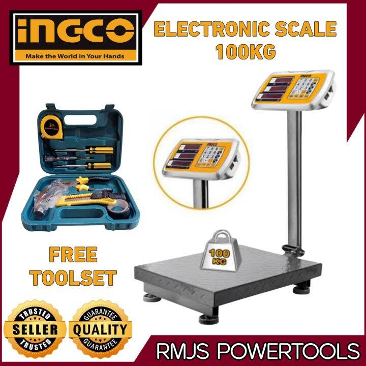 INGCO 100KG Rechargeable Electronic Scale HESA31003 With FREE TOOLSET ...