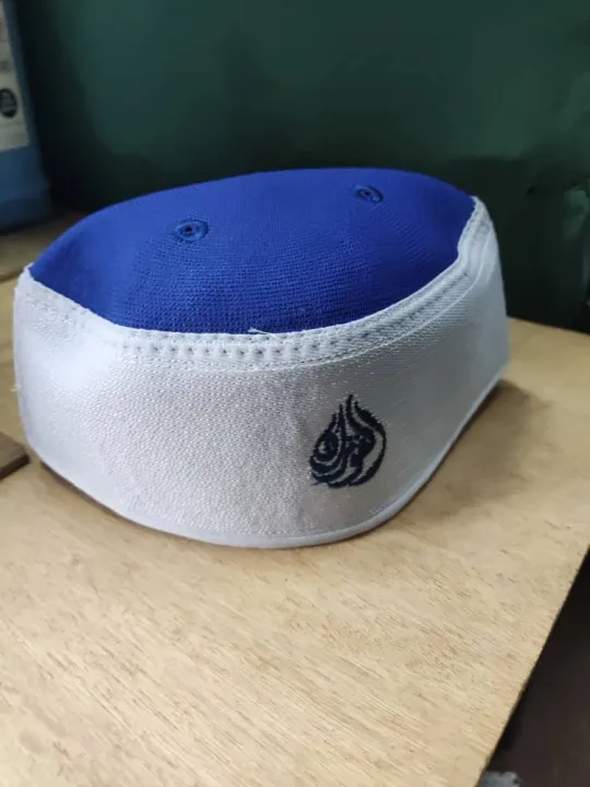 KOPIAH TAHFIZ PUTIH BIRU WARNA KOPIAH DUA WARNA HIGHT QUALITY KOPIAH ...