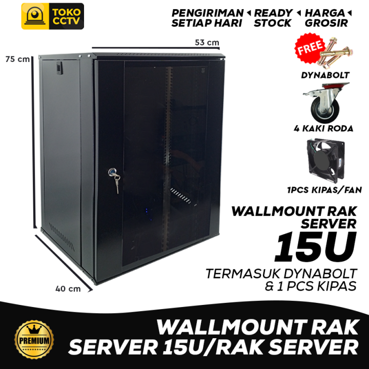 Wallmount Rack Server 15U || Rak Server Single Door 15U Kecil | Lazada ...