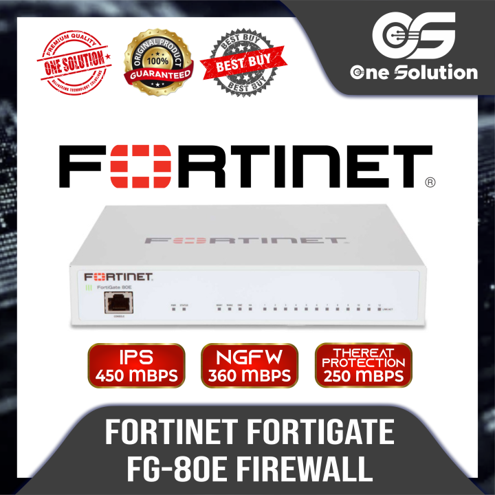 Fortinet FortiGate FG-80E Firewall - 2-GE RJ45 WAN Port, 12-GE RJ45 PoE ...