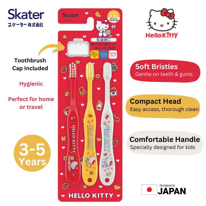 Hello Kitty Toothbrush Age 3 to 5 years old - 3 Pcs | Lazada Singapore