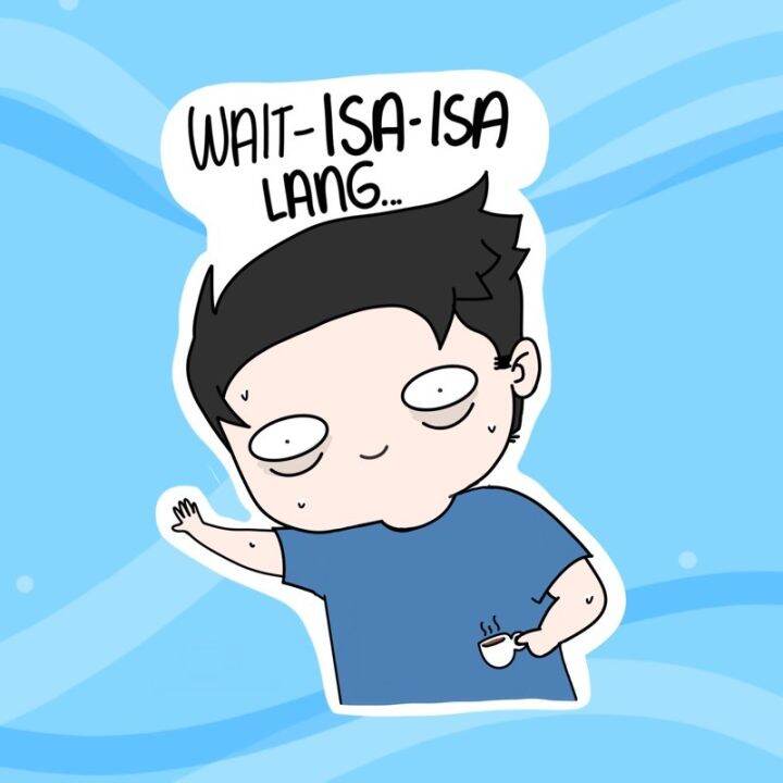 SSKAIT Boy Waterproof funny mood die cut sticker - Wait isa isa lang | Lazada PH