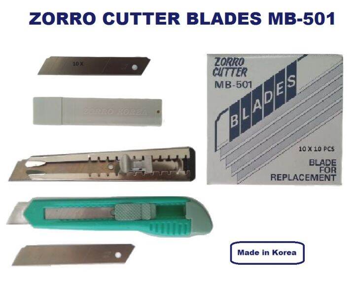 100PCS ORIGINAL ZORRO CUTTER BLADE MB-501 BLADE REFILL 18MM ( MADE IN ...