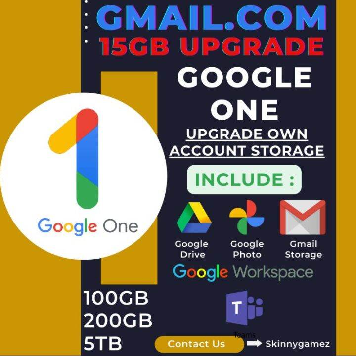 Google One Storage Upgrade + Google Drive + Google Photos + Gmail ...