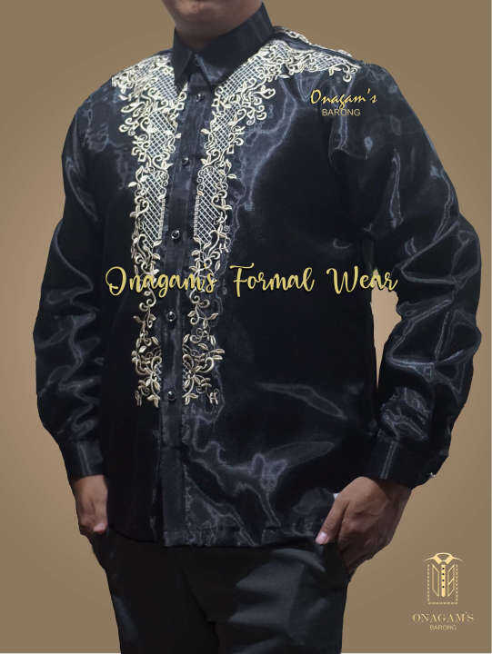 BLACK MODERN BARONG TAGALOG | Lazada PH