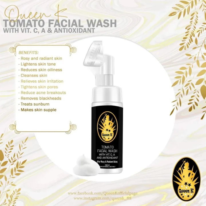 Queen K! Tomato Facial Wash with Vitamin C A Antioxidant | Lazada PH