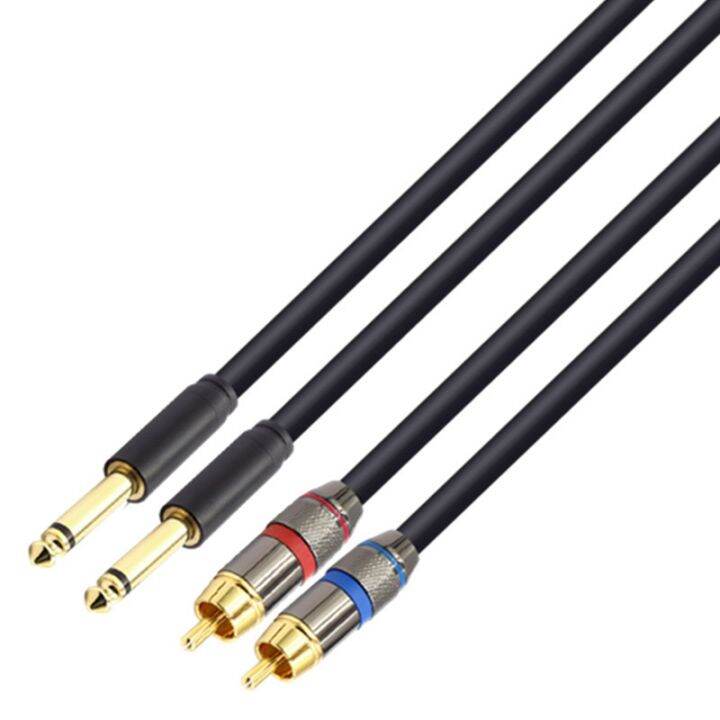 Dual 6.5MM to RCA 2 to 2 Audio Line Microphone Amplifier Mixer 6.35MM ...