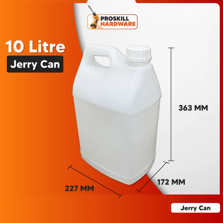 PROSKILL HARDWARE NEW 10L HDPE Bottle Tong Air Jerry Can Jerry Can Bottle 10 Litre Container ...