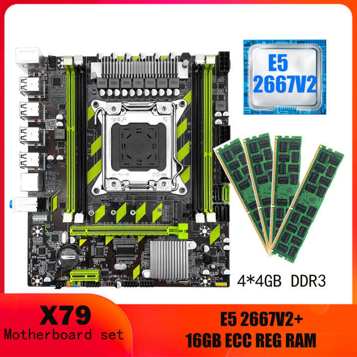 X79 LGA 2011 Motherboard Set With E5 2667V2 CPU And 4*4GB DDR3 1333MHZ ECC REG RAM X79 Mainboard ...