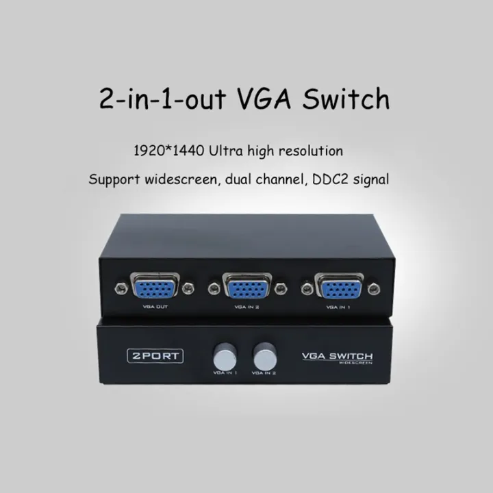 【XMT】Metal case 2/ 4port vga switch 2/4 in 1 vga sharer 1 pc vga ...